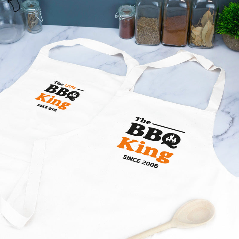 Personalised Daddy & Me BBQ King Apron Set -Year – Purpink Gifts Ltd