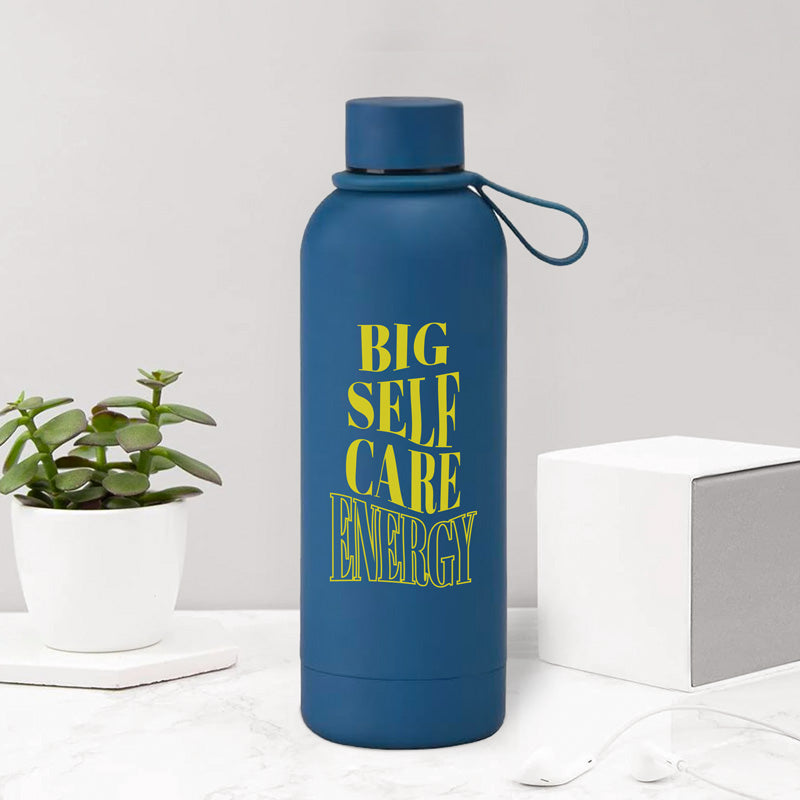 Big Self Care Energy Soft Touch Blue Water Bottle- 500ml – Purpink ...