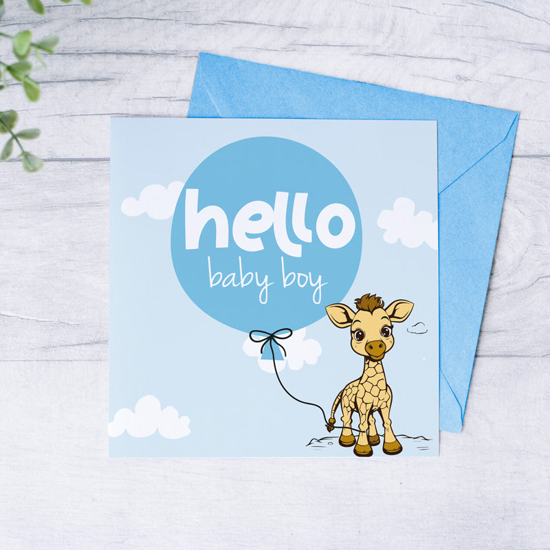 Hello Baby Boy Card – Purpink Gifts Ltd