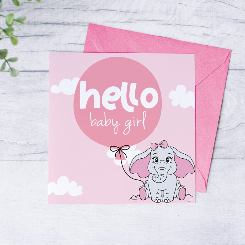 Hello Baby Girl Card – Purpink Gifts Ltd