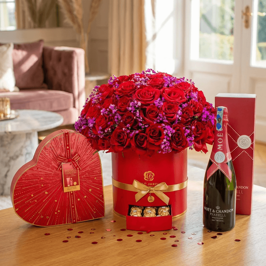 Mon Amour Èternel | Luxury Roses & Moët Champagne Gift – Purpink ...