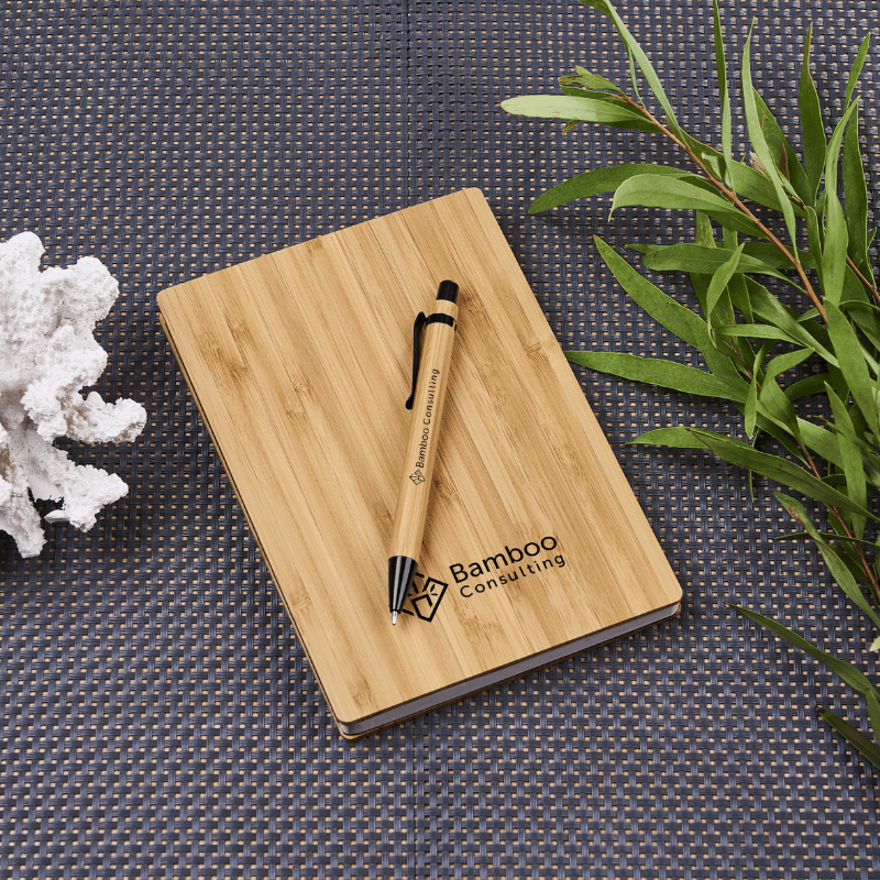 Bamboo Notebook & Pen Set Personalised | Purpink Gifts – Purpink Gifts Ltd