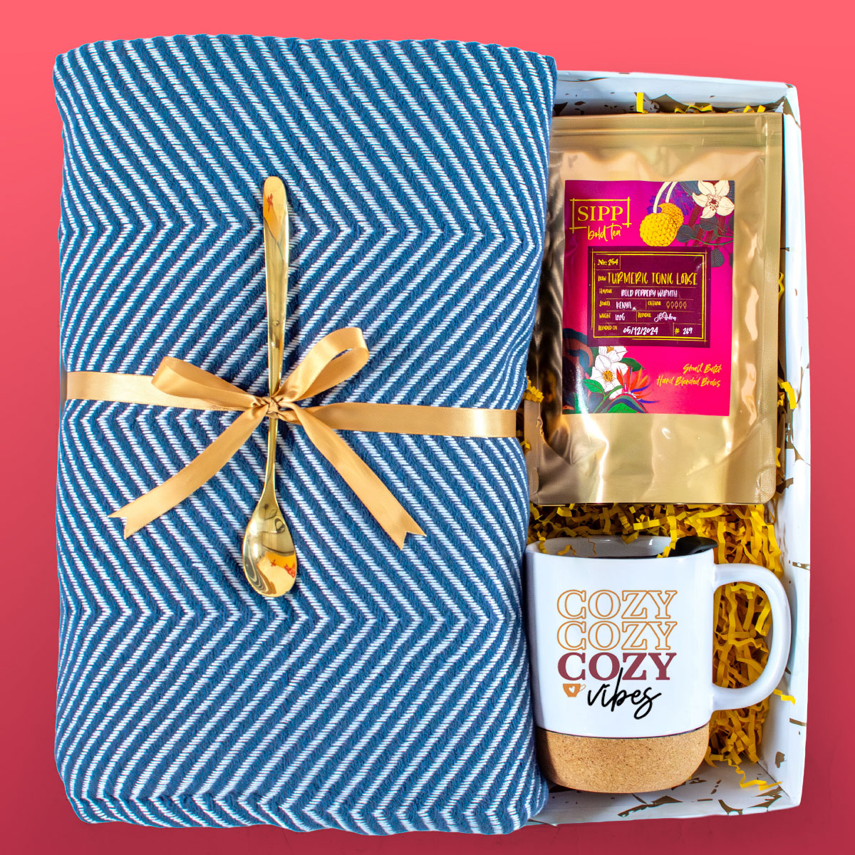 Cozy at Home Hamper | Throw Blanket & Tea Wellness Gift Set – Purpink ...