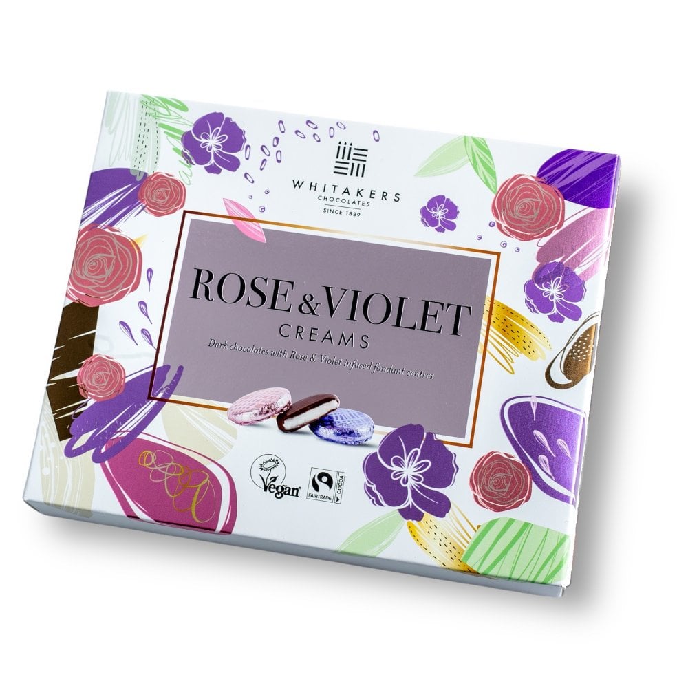 Whitakers Dark Chocolate Rose & Violet Fondant Creams - 200g – Purpink ...
