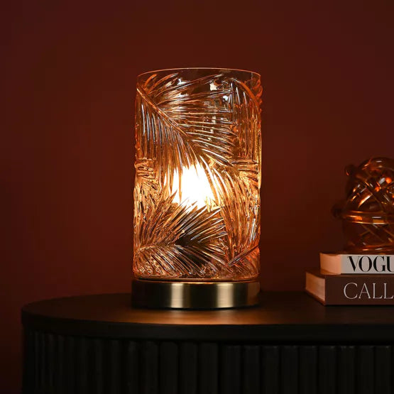 Hestia Palm Textured Glass Table Lamp - 9 – Purpink Gifts Ltd