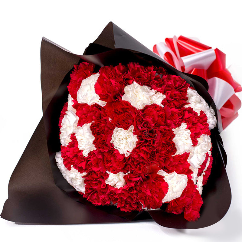 Red And White Carnation Bouquets Funeral Basket Red And White