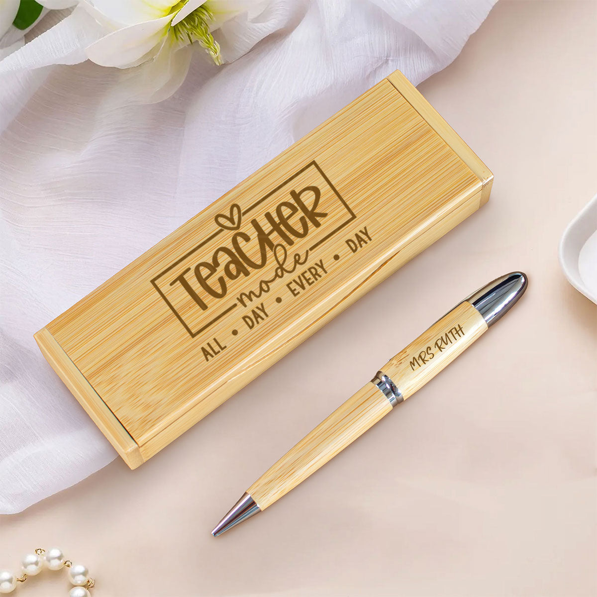 Personalised Teachers Unity Ball Pen & Pencil Set - Natural – Purpink ...
