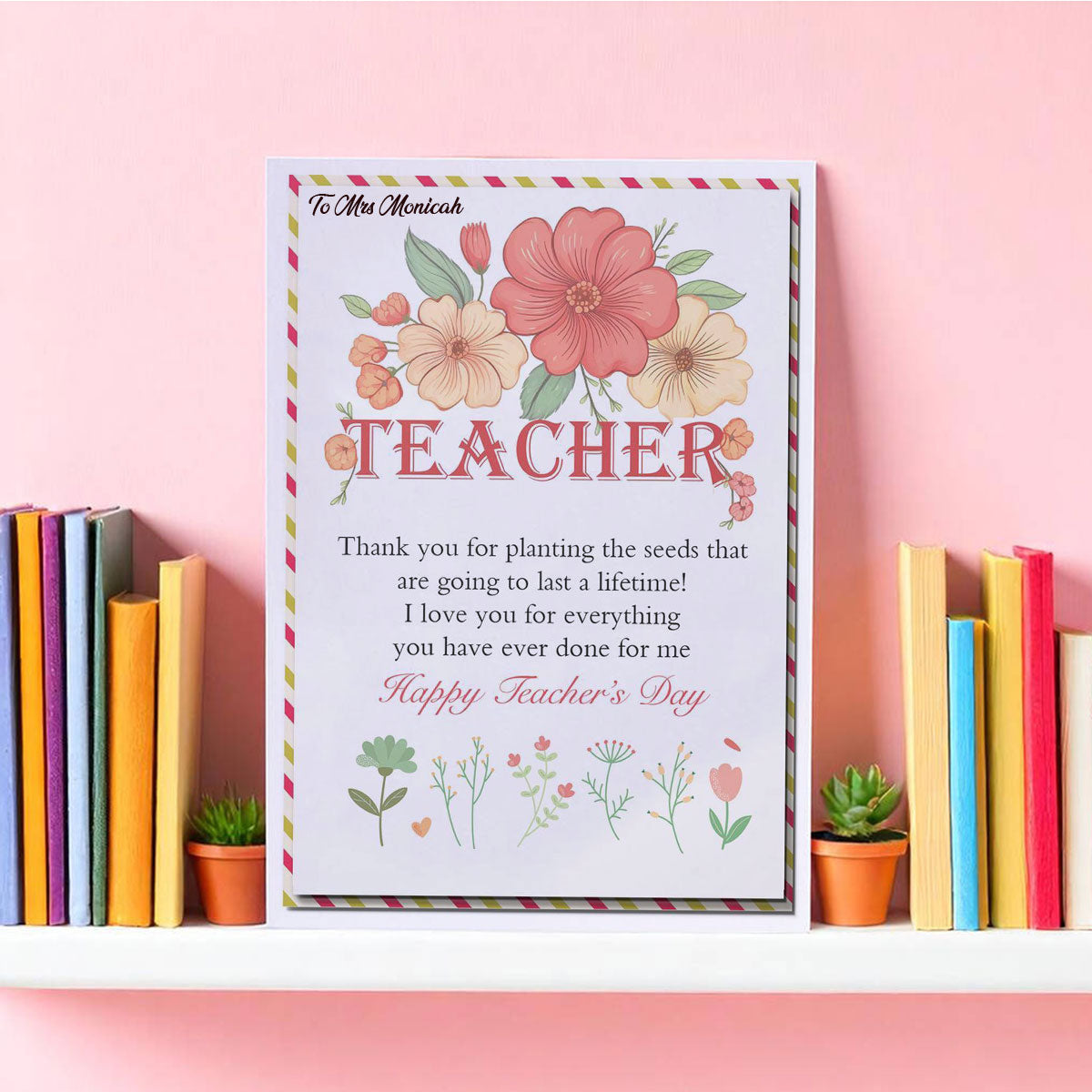 Personalised Floral Teacher Plaque – Teacher Appreciation Gift ...