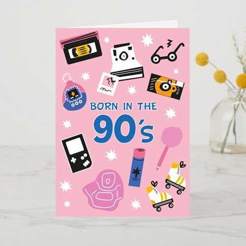 Born in the 90s A6 Card – Purpink Gifts Ltd